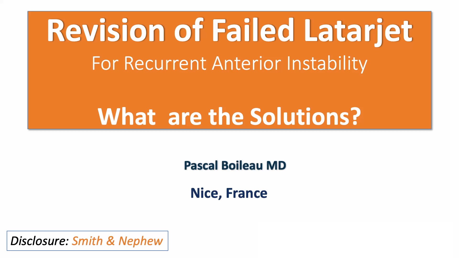 Revision of Failed Latarjet for Recurrent Anterior Instability - Nice ...